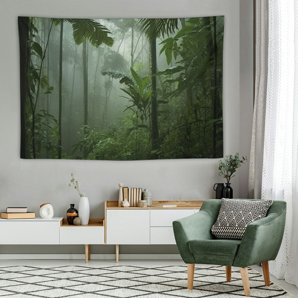 ONETECH Jungle Tapestry Wall Hanging, Rainforest Landscape Tapestry ...