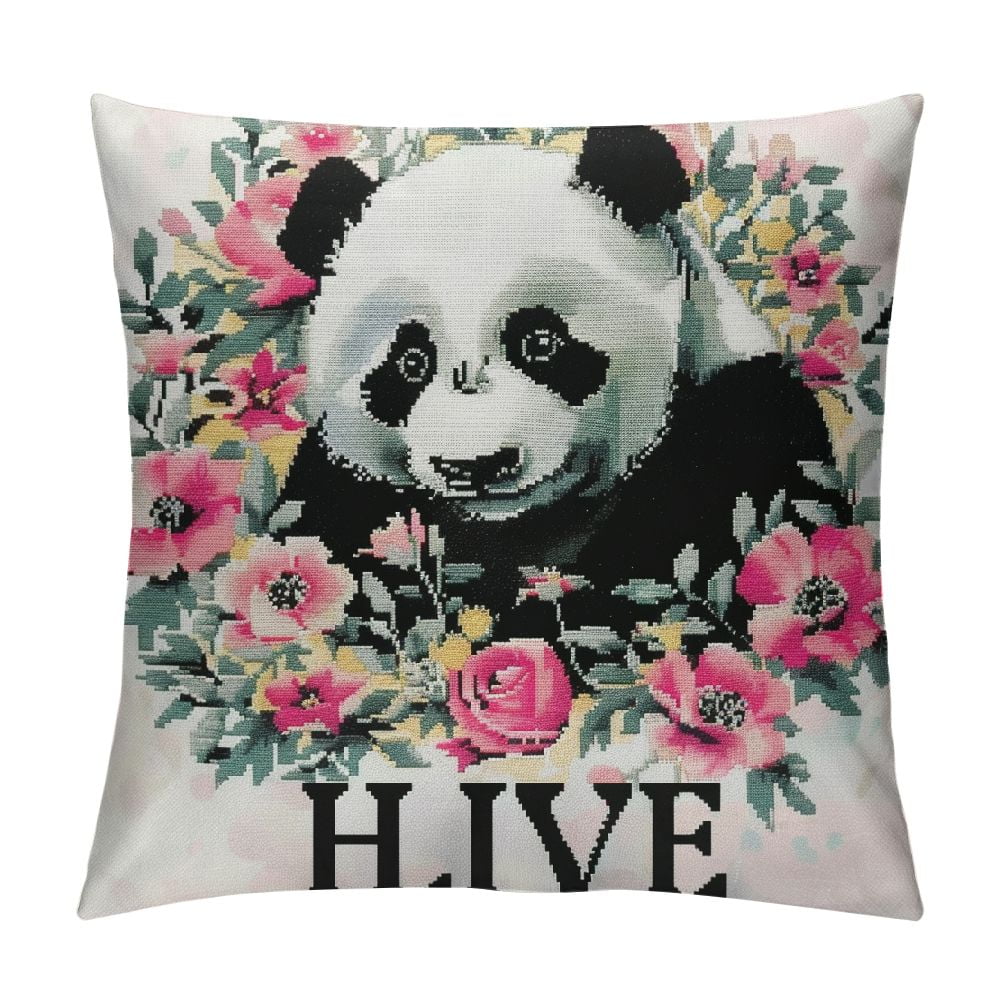 ONETECH Just A Girl Who Loves Pandas Throw Pillow Cover ,Cute Baby ...