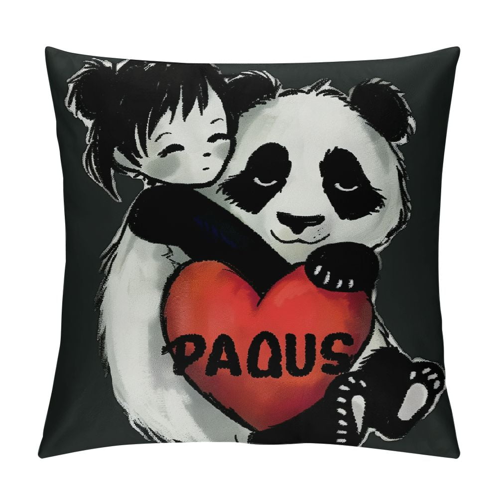 ONETECH Just A Girl Who Loves Pandas Throw Pillow Cover, Panda Bear ...