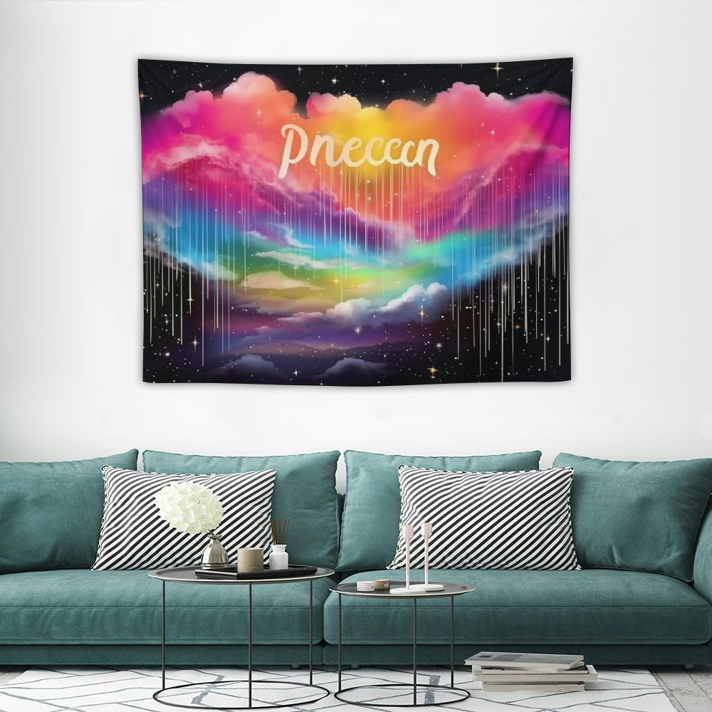 ONETECH Kawaii Rainbow Clouds Tapestry for Teen Girls Bedroom Aesthetic ...