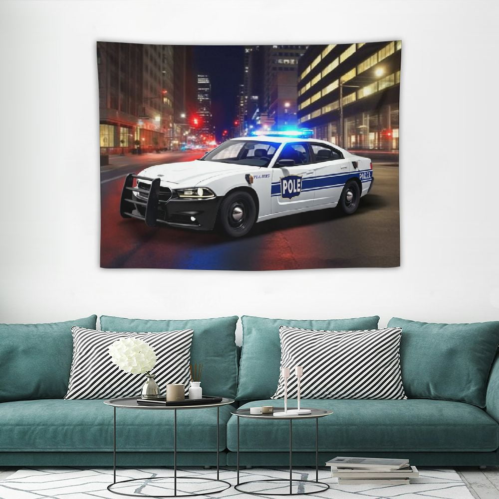 ONETECH Kids Police Car Tapestry Wall Hanging Policeman Tapestry for ...