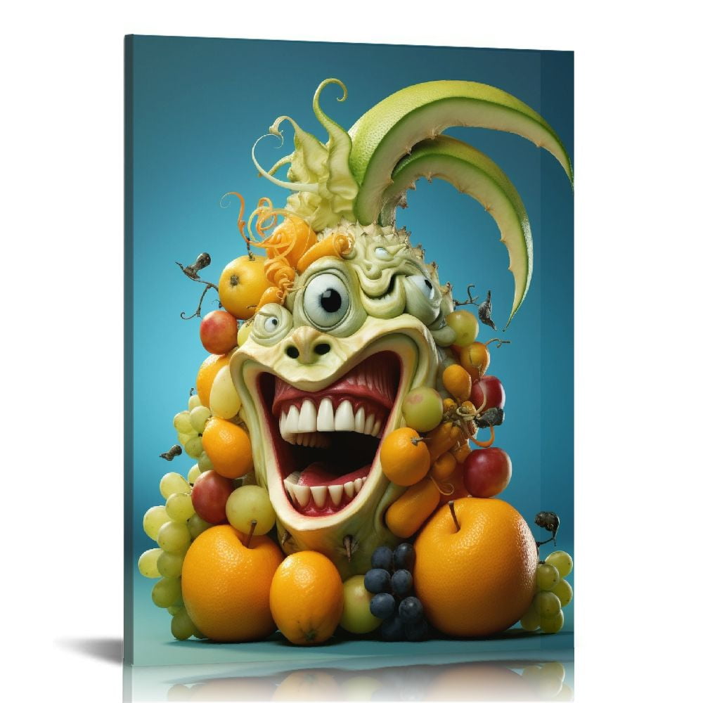 ONETECH Kitchen Canvas Wall Art Colorful Various Fruit Canvas Wall Art ...