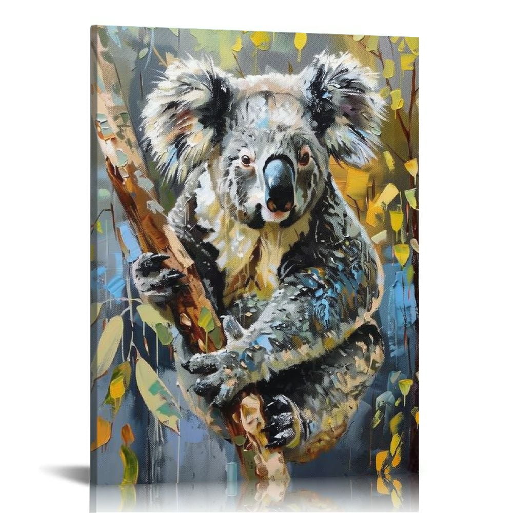 ONETECH Koala Art Print, Animal Wall Art Abstract Artwork, Colorful ...