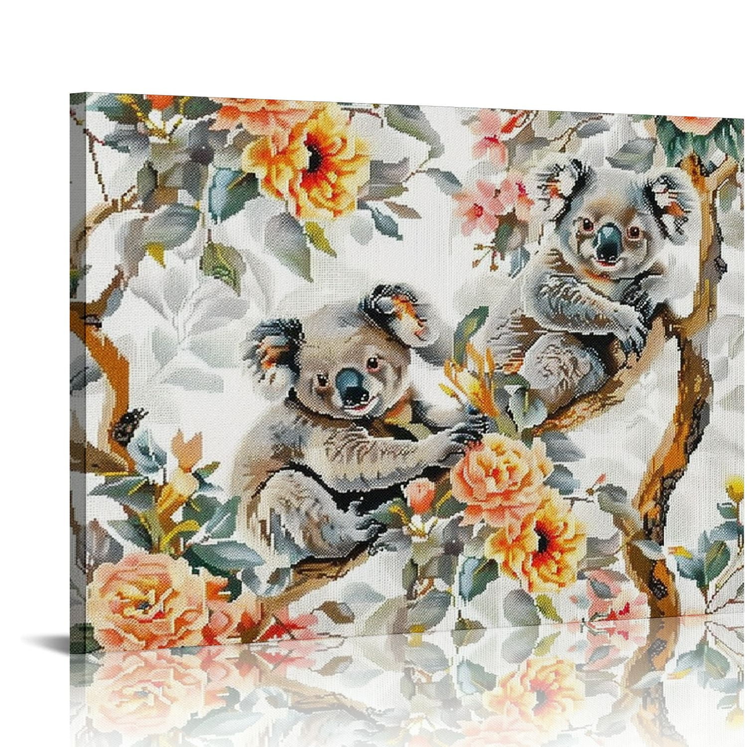 ONETECH Koala On Watercolor Flower Frame, Koala Flowers, Koala Bear ...