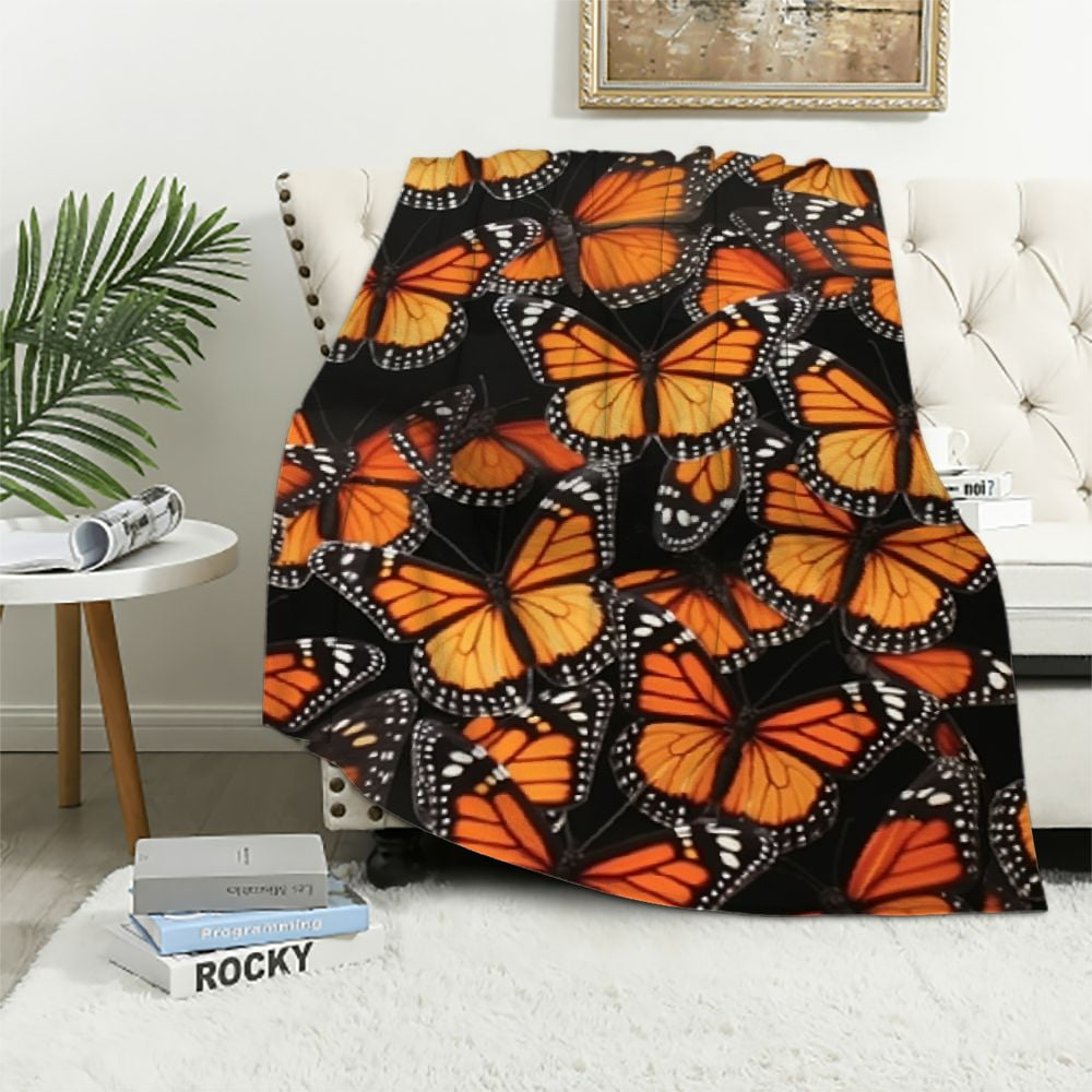 ONETECH LIVE & LOVE Micro Blanket Throw Blanket Monarch Butterflies ...