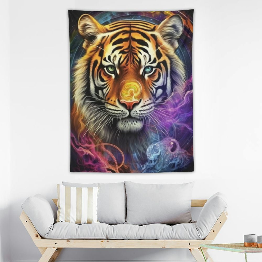 FUMJ LUCID EYE Sun and Moon Tiger Tapestry, Surreal Trippy Art Wall ...