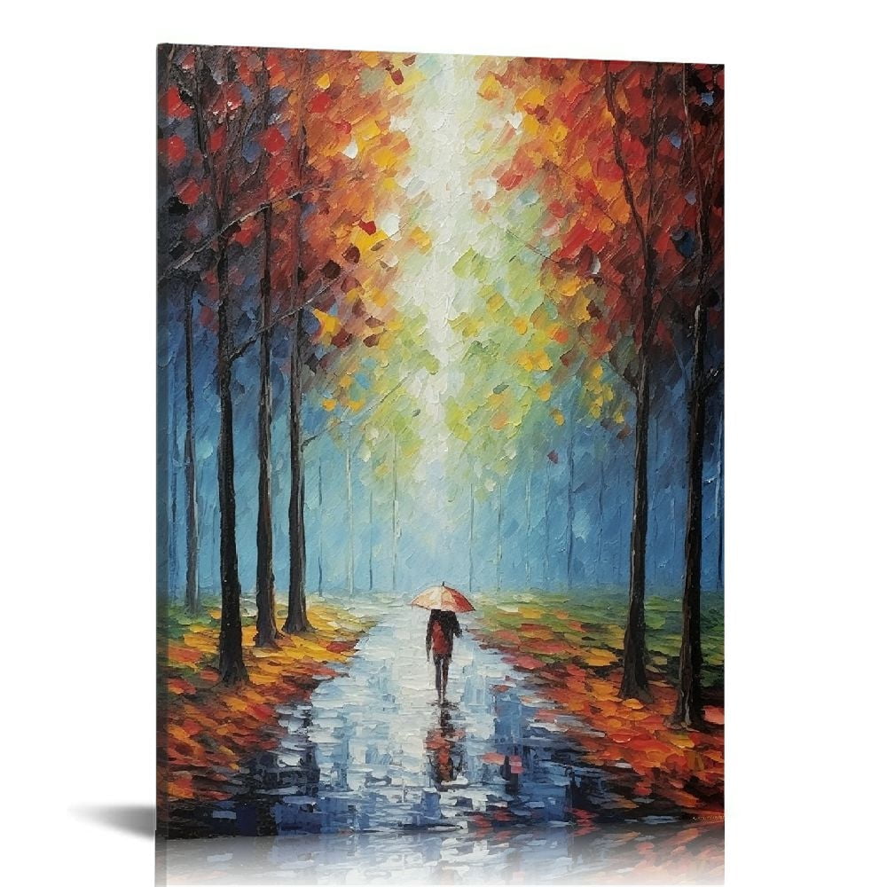 ONETECH Landscape Oil Painting On Canvas Textured Tree Abstract ...