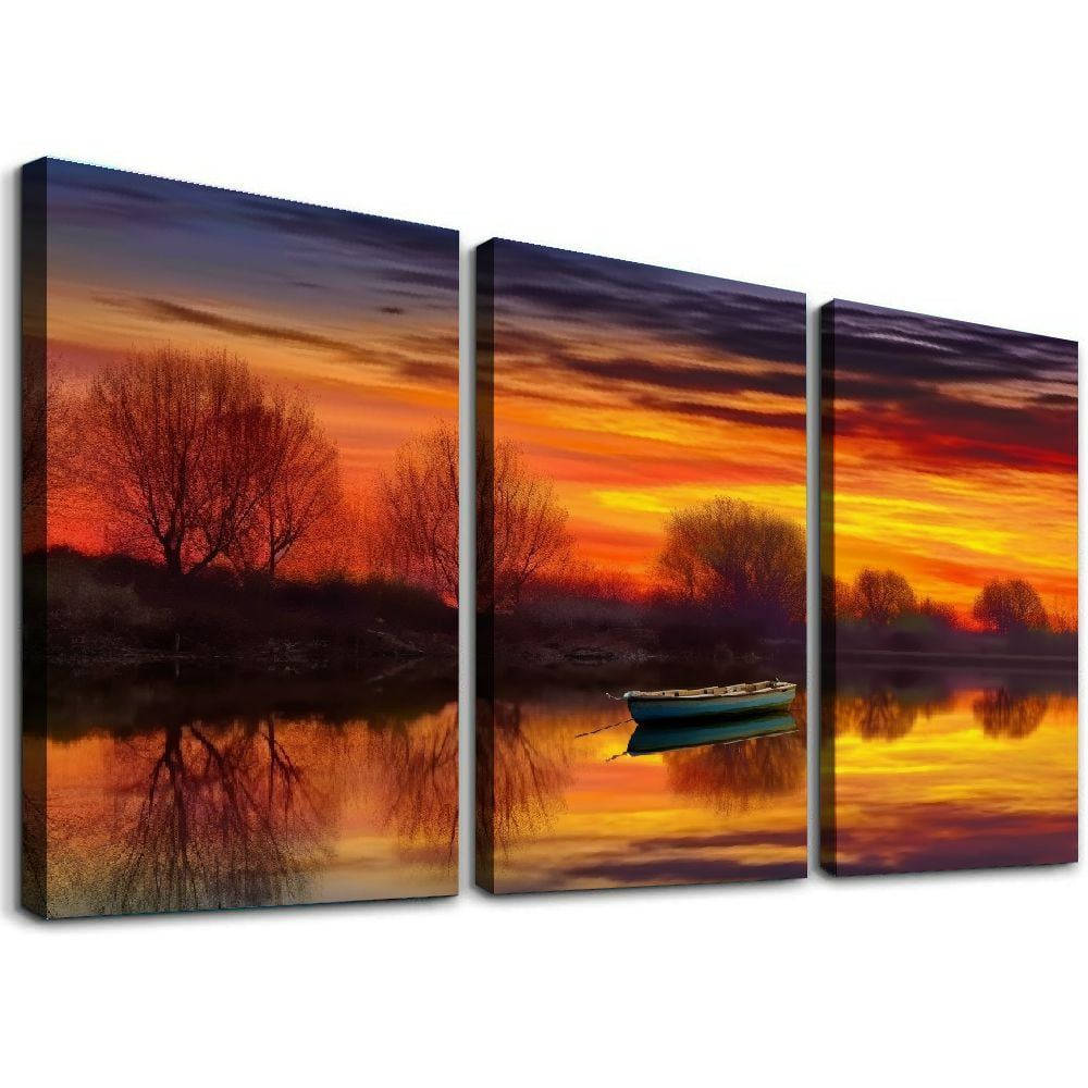 ONETECH Large Gorgeous Sunset Scenery Artwork Modern Relaxing ...