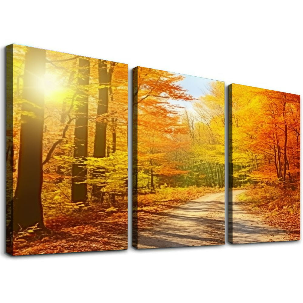 ONETECH Large Wall Art Fall Scenery Canvas Prints Panorama Forest in ...