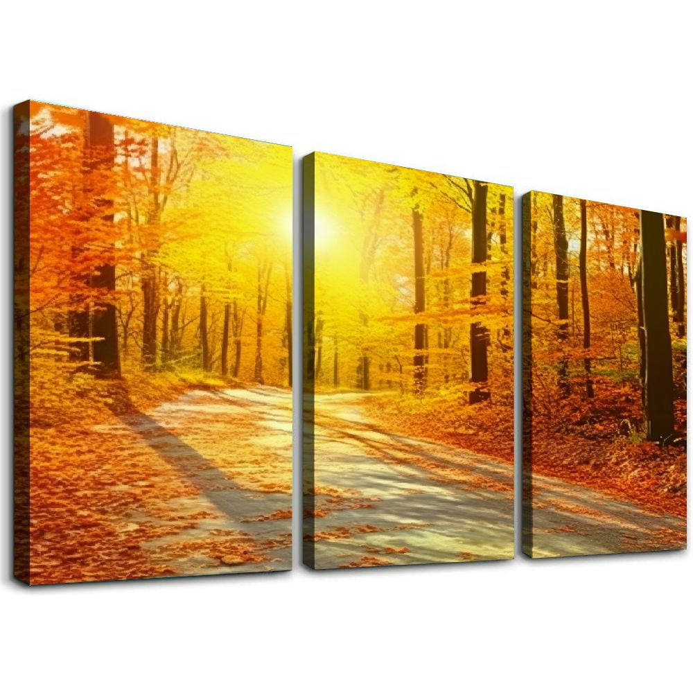 ONETECH Large Wall Art Fall Scenery Canvas Prints Panorama Forest in ...