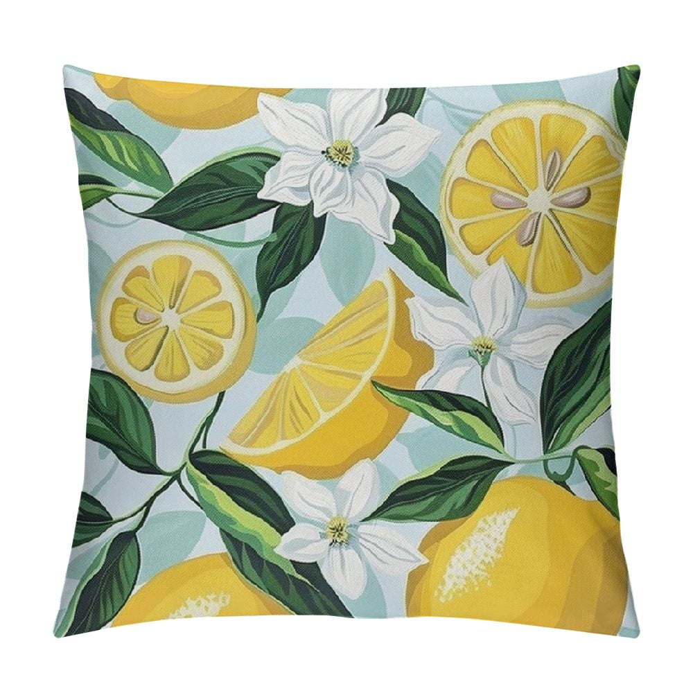 ONETECH Lemon Throw Pillow Covers Summer Fruit Farmhouse Decorative ...