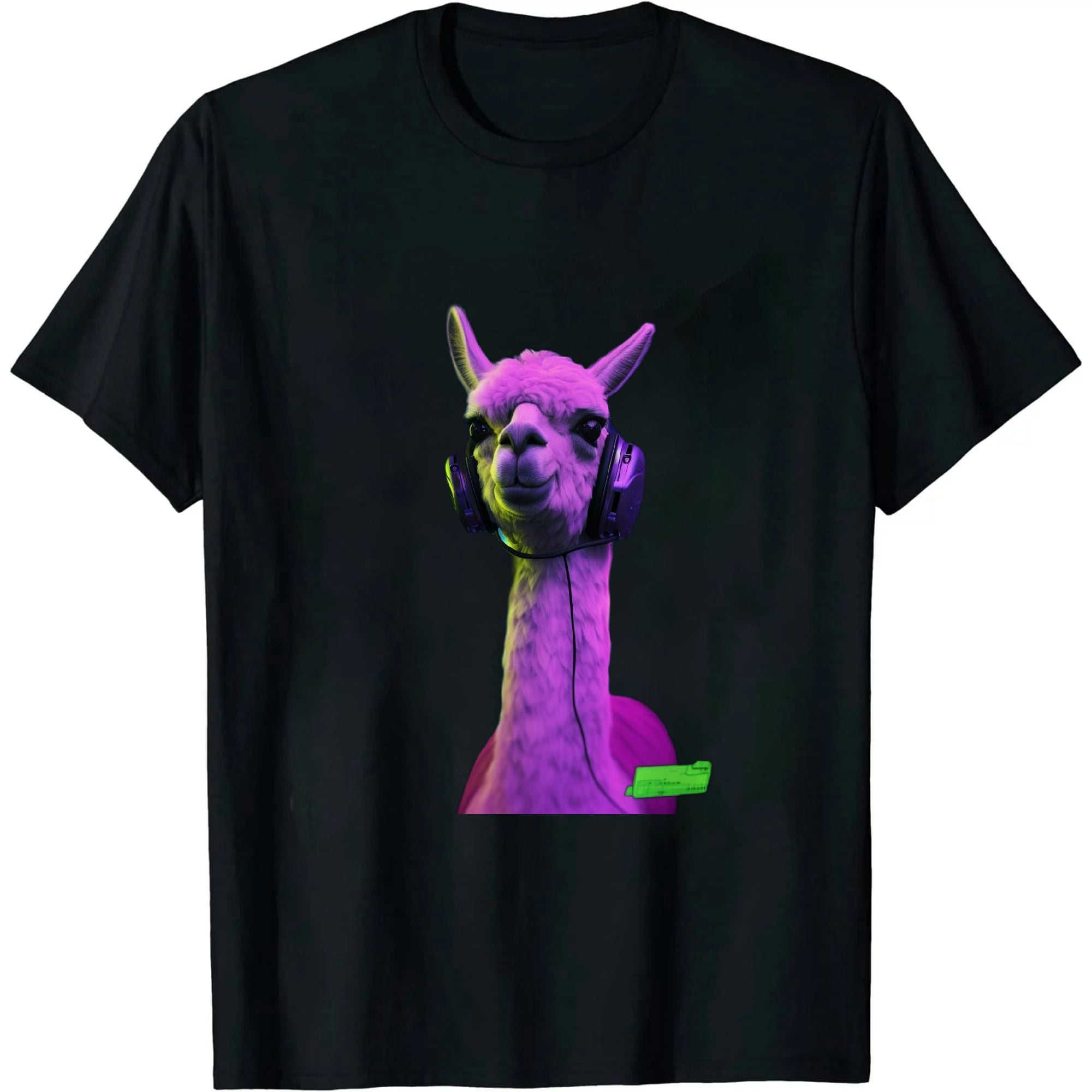ONETECH Llama Cyborg Robot Llama Cool Artistic Retro Alpacas T-Shirt ...