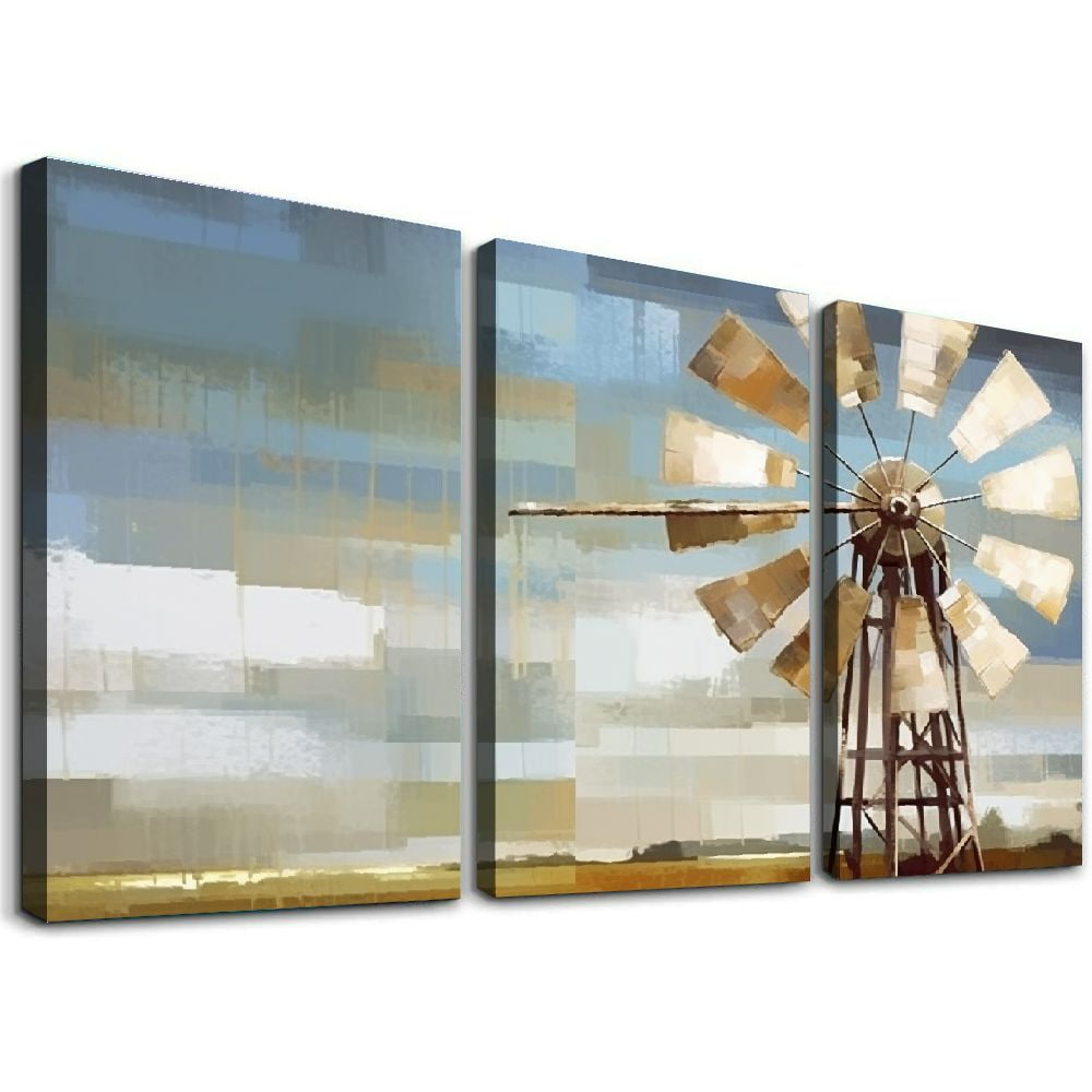 ONETECH Long Barn Windmill Canvas Wall Decor by Artist Mark Chandon for ...