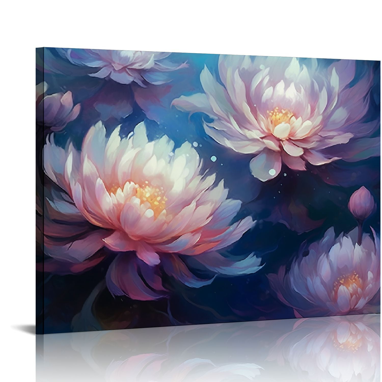 ONETECH Lotus Flower Wall-Art - Pink Flowers Wall Decor for Bedroom ...