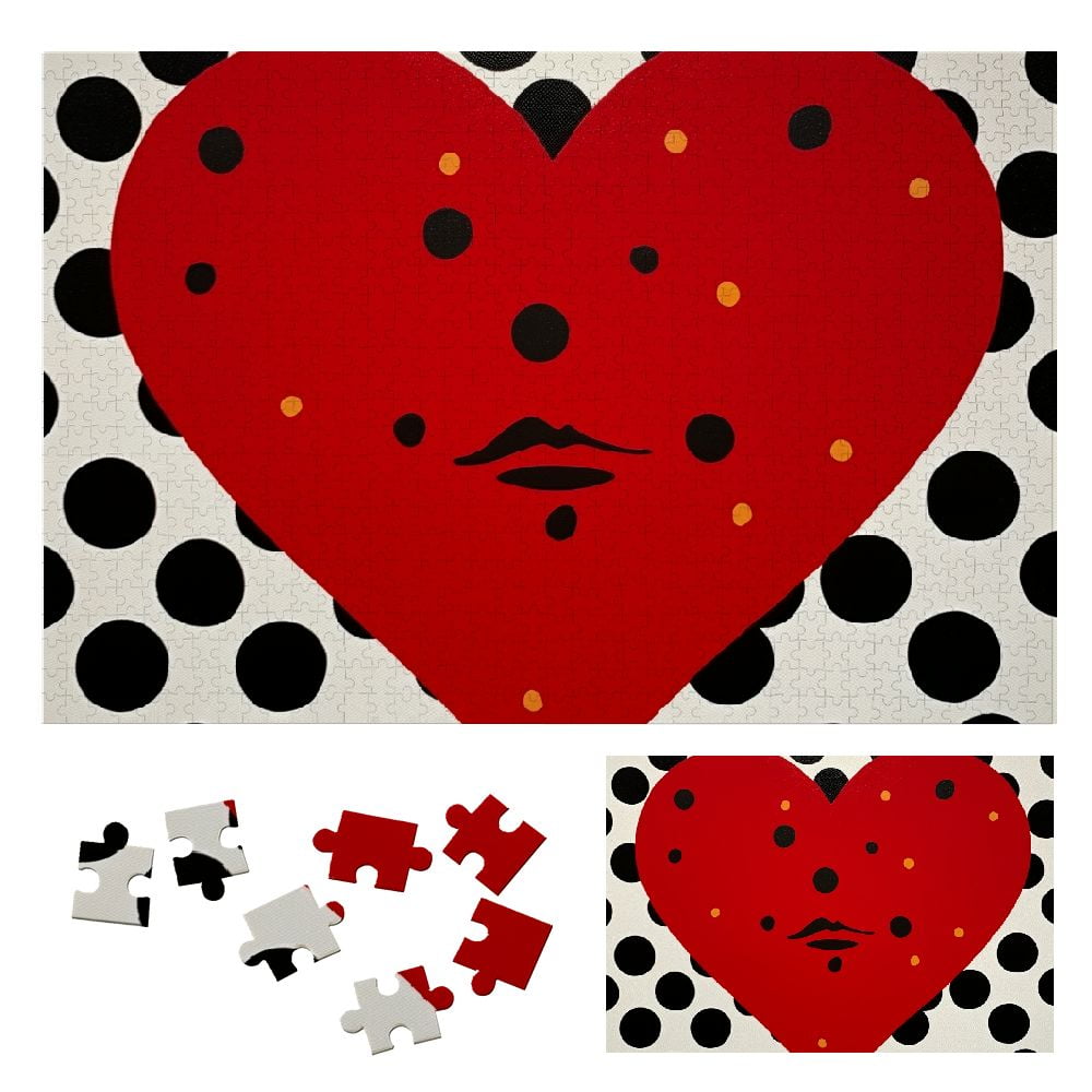 ONETECH Love Dots Wooden Jigsaw Puzzle for Adults and Kids, Puzzle Gift ...