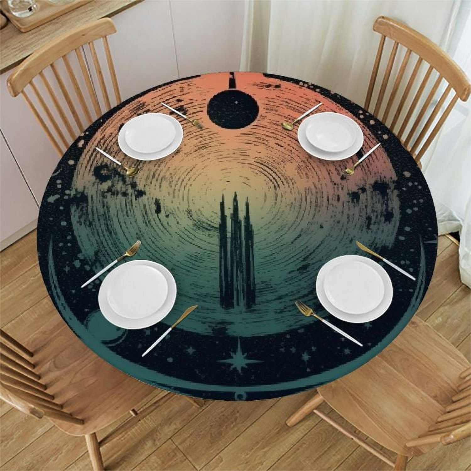 ONETECH Magic Astrology Round Tablecloth, Witch Moon Table Cover for ...