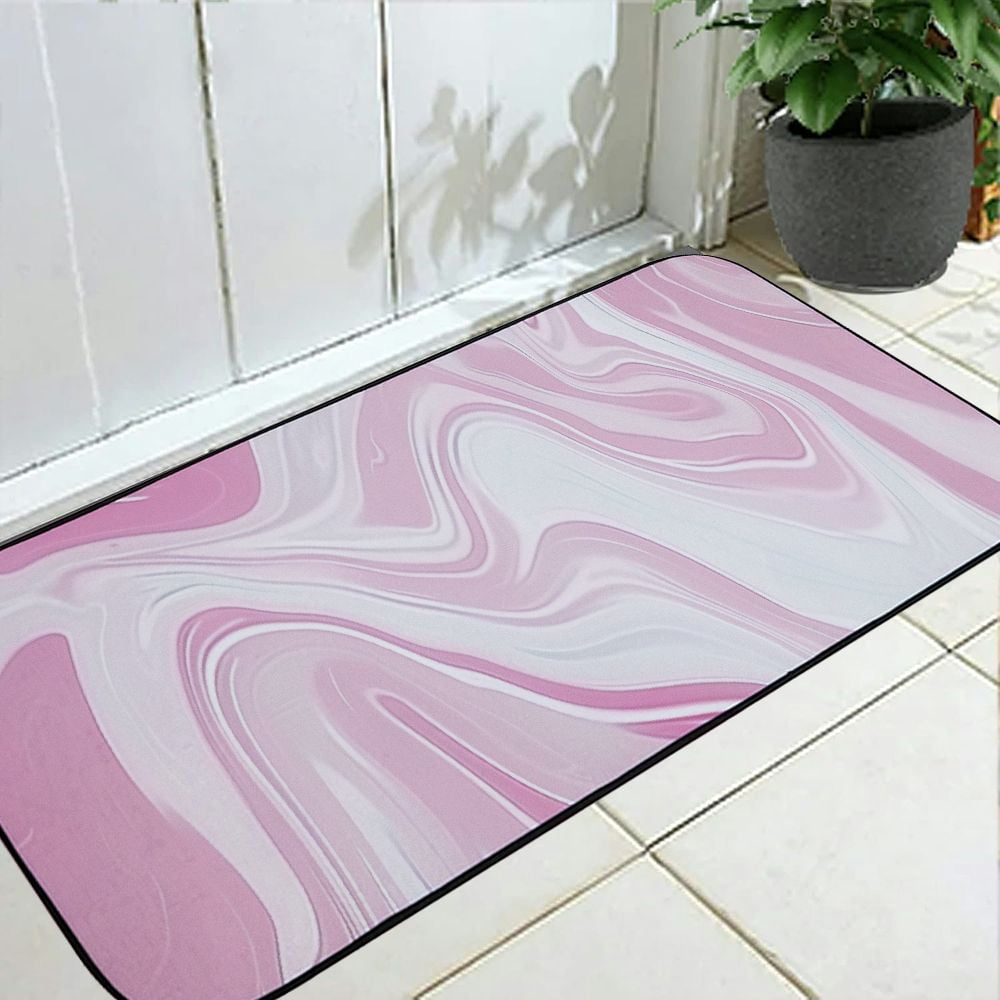 ONETECH Marble Pastel Pink Paint Brush Liquid Swirl Line Stripes Square ...