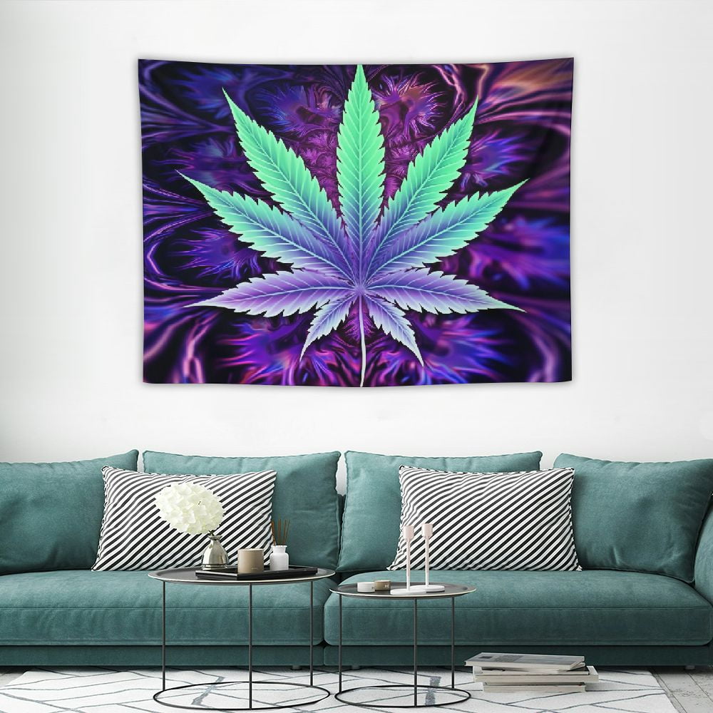 ONETECH Marijuana Tapestry Weed Tapestry Wall Hanging Trippy Cannabis ...