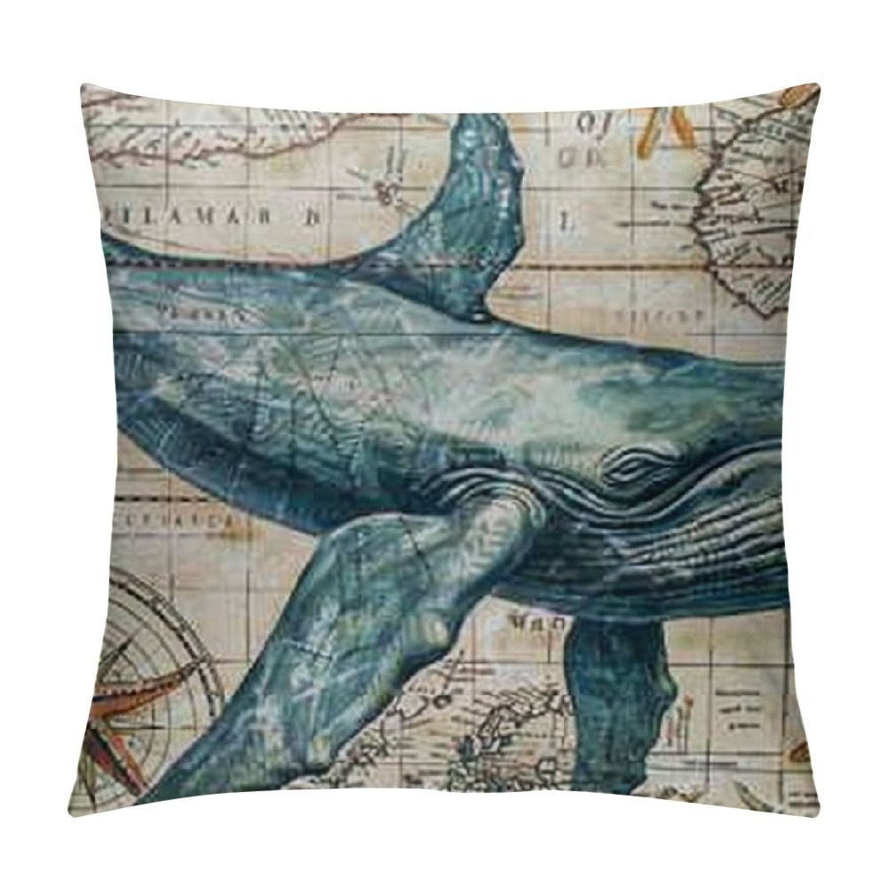 ONETECH Mediterranean Style Throw Pillow Case Sea Theme Decorative ...
