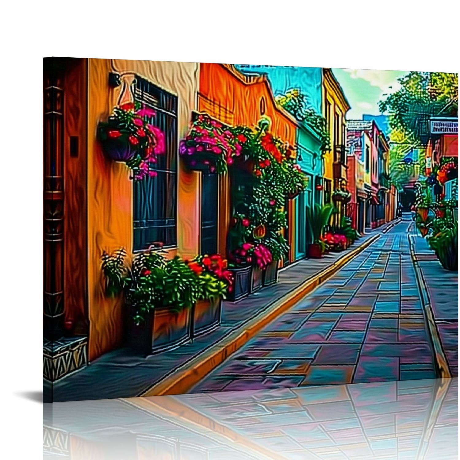 ONETECH Mexican Village Painting, Mexican Art Prints, Mexican Art Decor ...