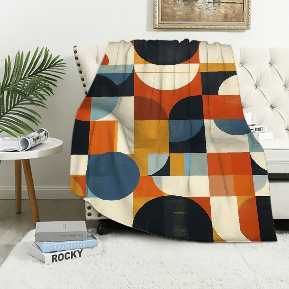 ONETECH Mid Century Modern Throw Blanket | Fuzzy, Soft, Warm, Cozy ...