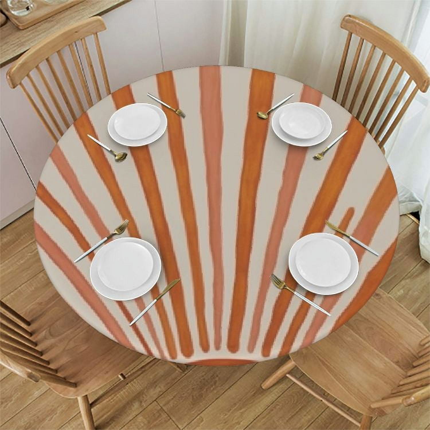 ONETECH Mid Century Round Fitted Table Cover for Dining Tables ...