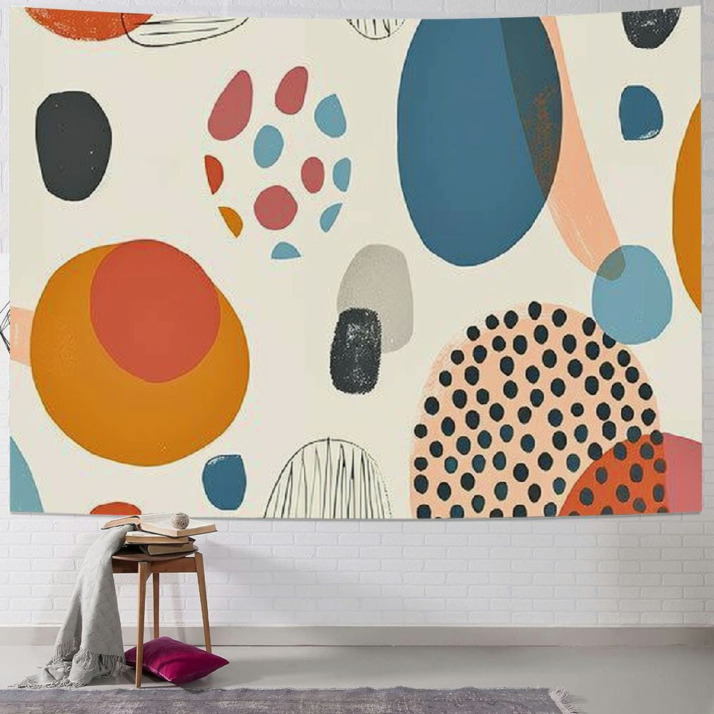 ONETECH Mid Century Tapestry Wall Hanging Abstract Minimalist Line Art ...