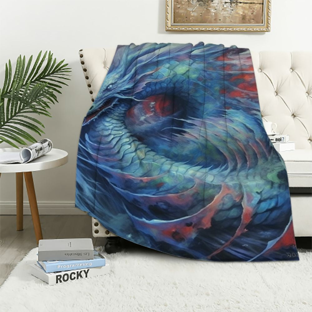 ONETECH Mighty Dragon Throw Blanket, Fuzzy Warm Throws for Winter ...