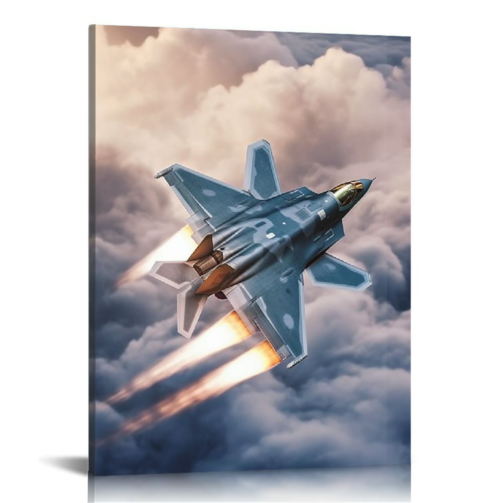 ONETECH Military Poster F-22 Raptor Jet Fighter Wall Art Airplane Plane ...
