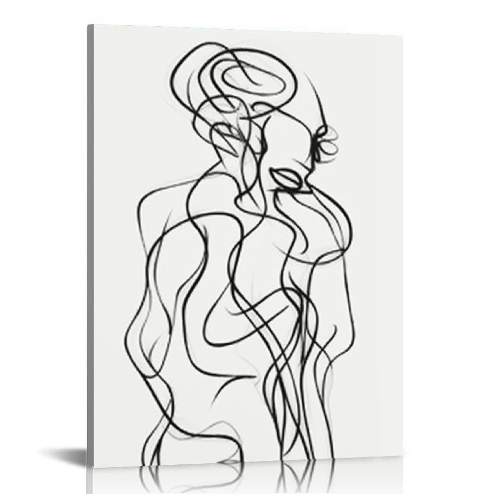 ONETECH Minimalist Abstract Woman Wall Art Line Drawing 16\x20 ...