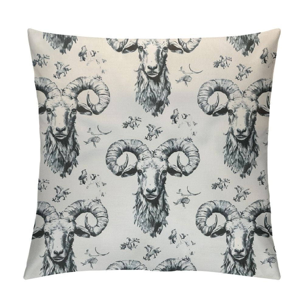 ONETECH Minimalist Pattern Line Art Farmer Goat Mom Throw Pillow ...
