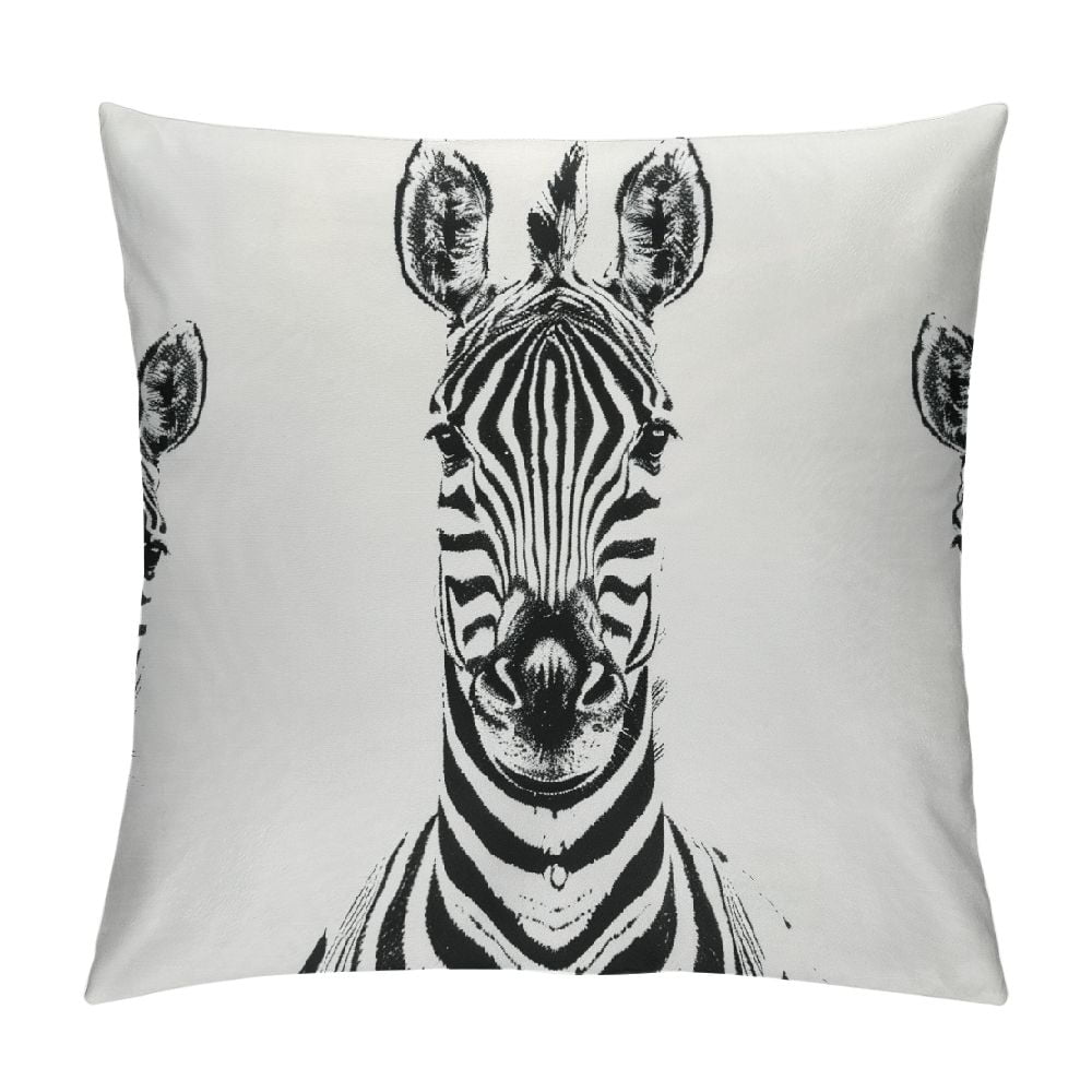 ONETECH Minimalist Zebra Pattern Line Art Wildlife Lovers Throw Pillow ...