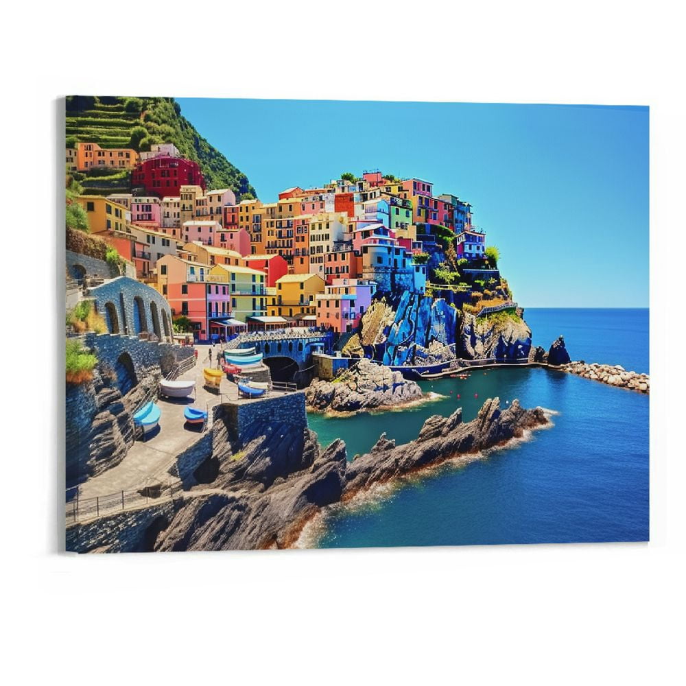 ONETECH Modern Canvas Painting Wall Art Cityscape Traditional Cinque ...