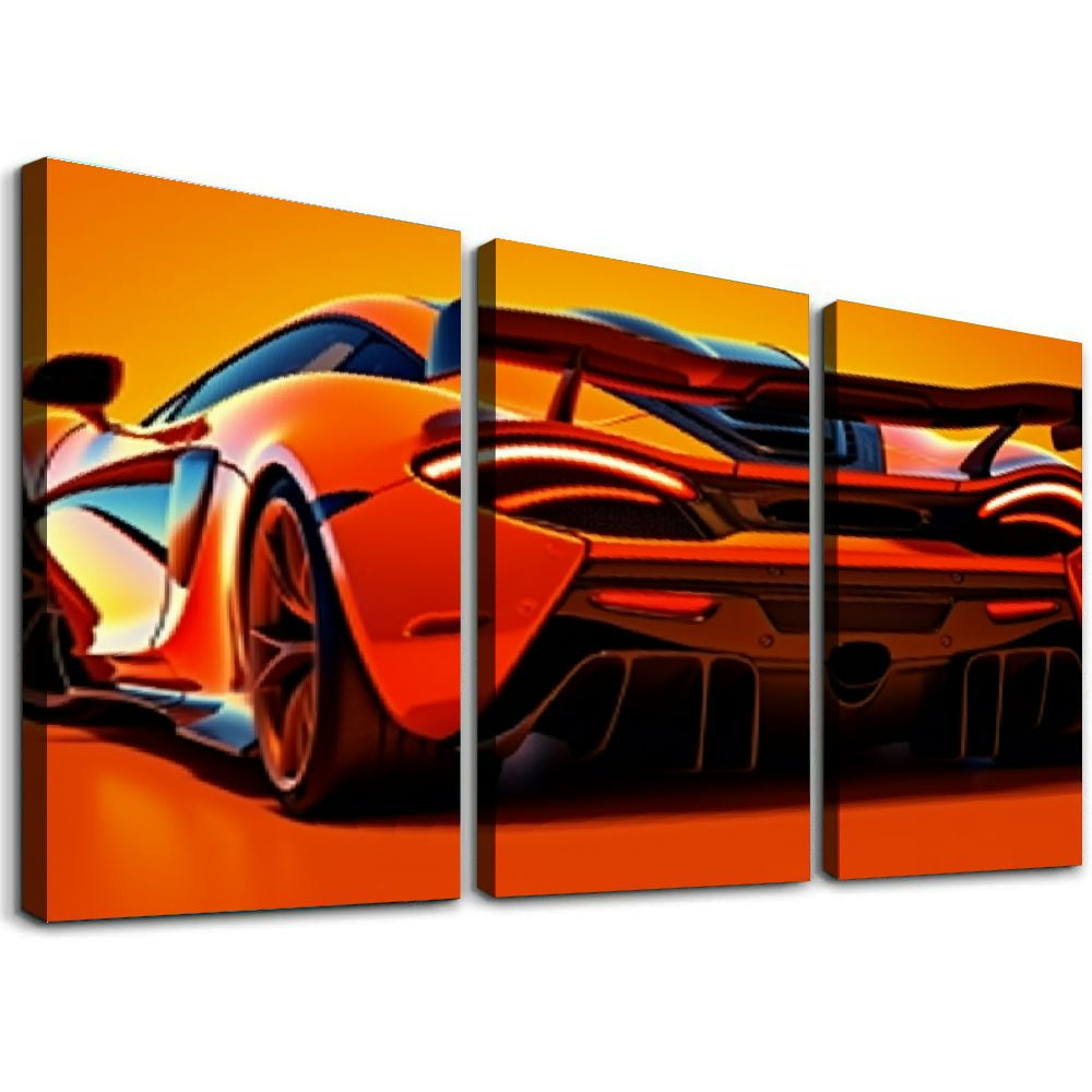 FUMJ Modern Car Canvas Wall Art Framed Colorful Classic Supercar ...