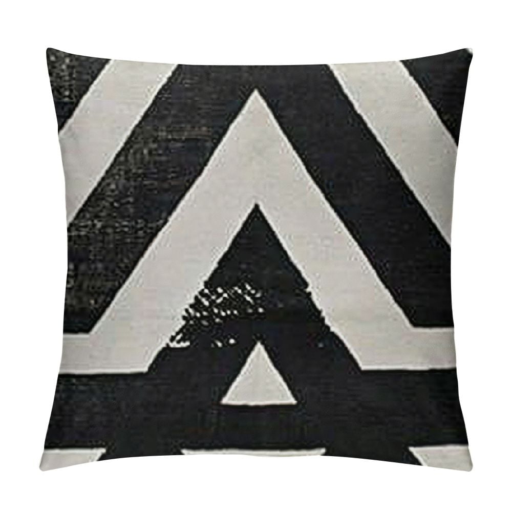 ONETECH Modern Geometry Style Throw Pillow Covers Black&Beige Stripes ...