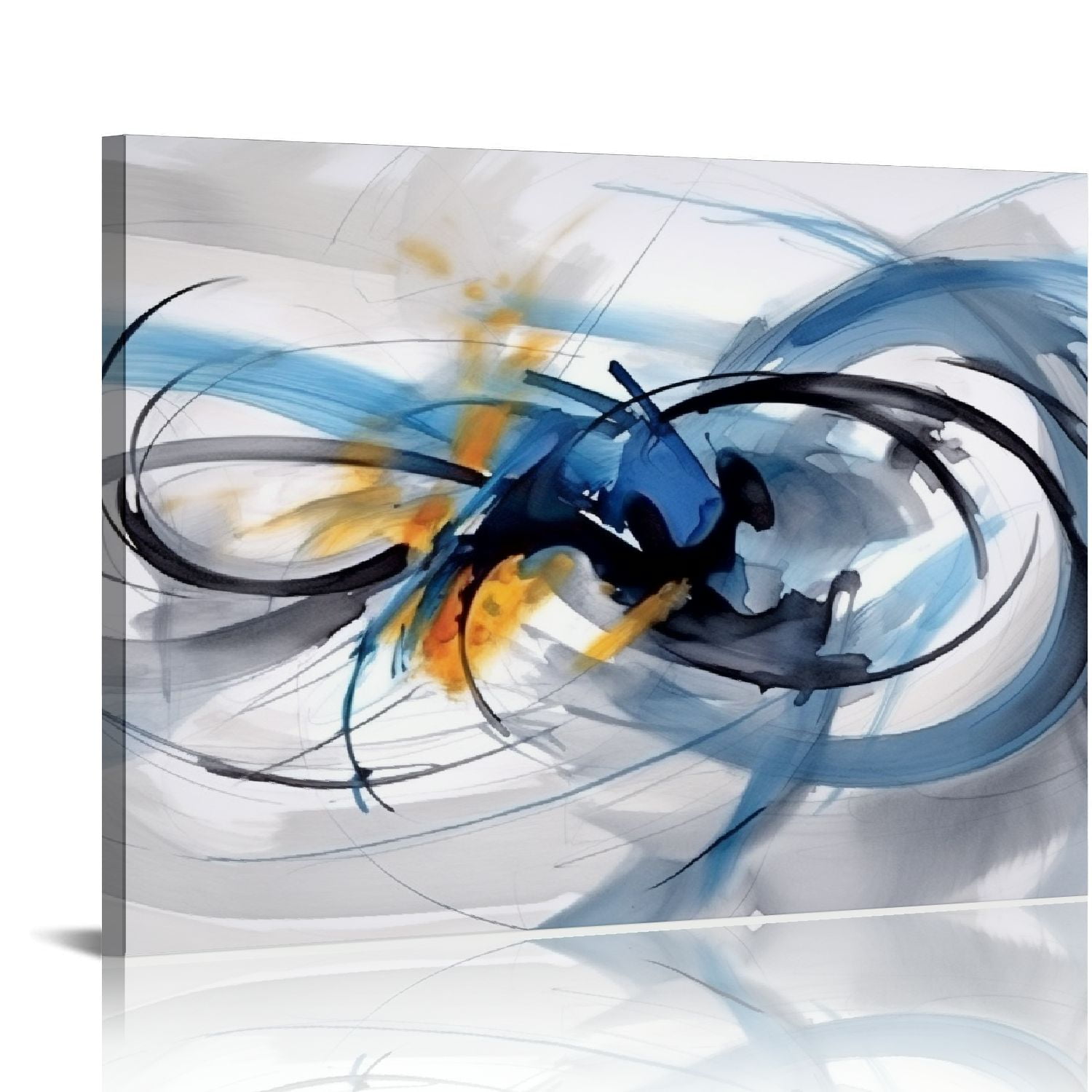 ONETECH Modern Large Abstract Wall Art - Bright and Bold Line Design ...