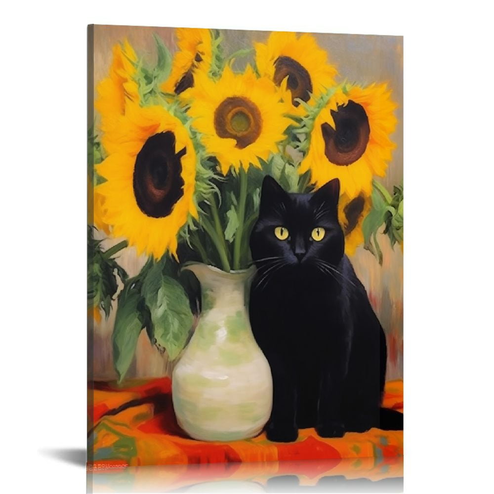 ONETECH Monet Cat Wall Art - Claude Monet Cat Wall Art Prints - Cat ...