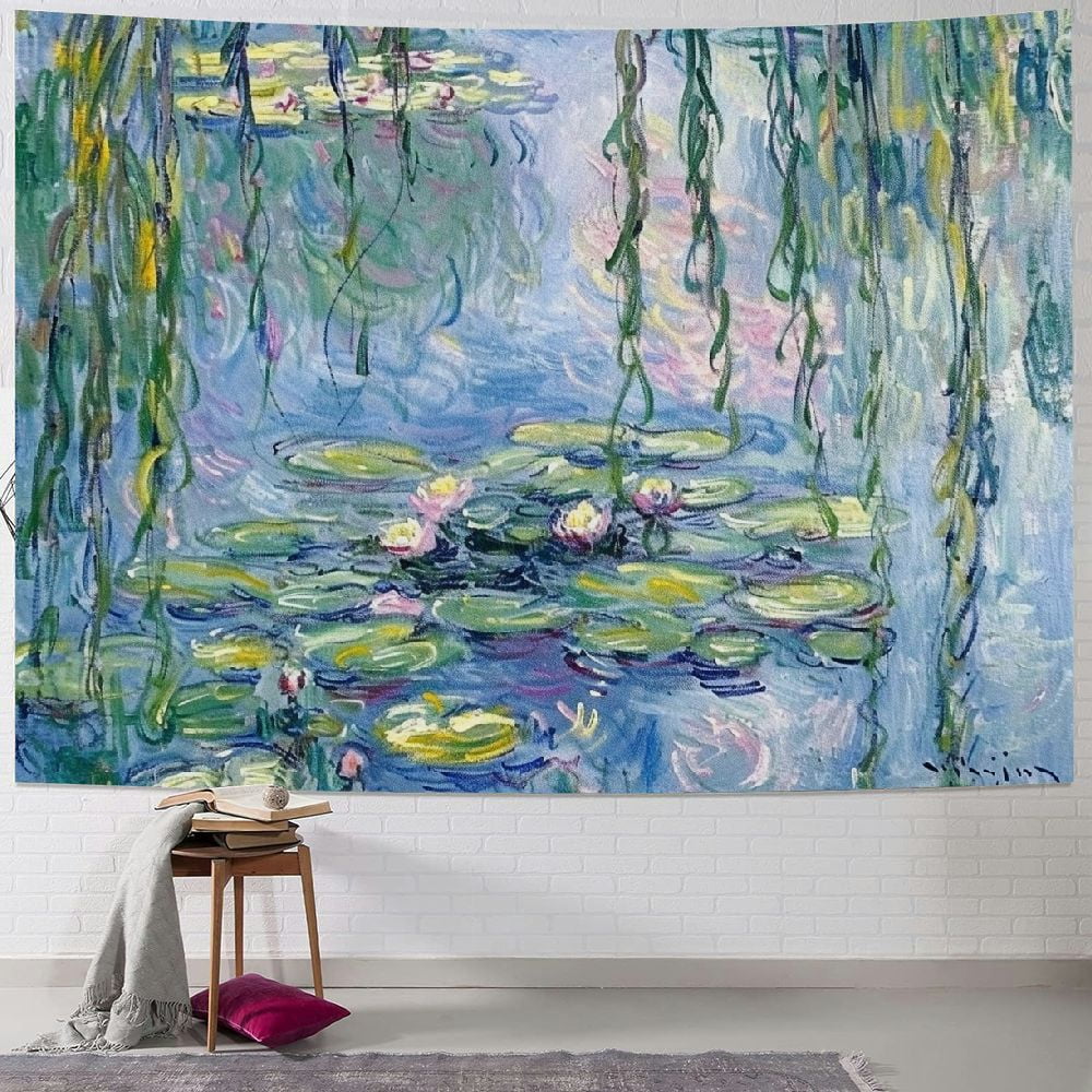ONETECH Monet Waterlily Vintage Poster, Blue Floral Plant Art Wall ...