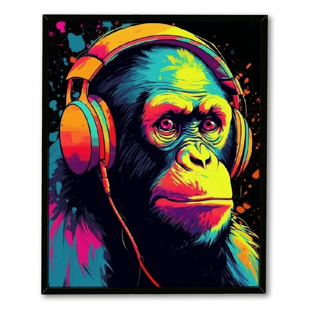 ONETECH Monkey Canvas Wall Art Animal Wall Decor | HD Printed & Wooden ...