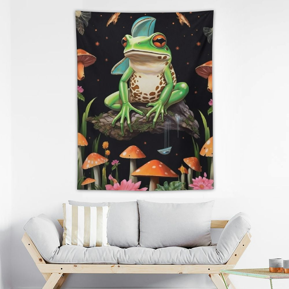 ONETECH Moon Phase Tapestry Mushroom Frog Butterfly Vertical Tapestries ...