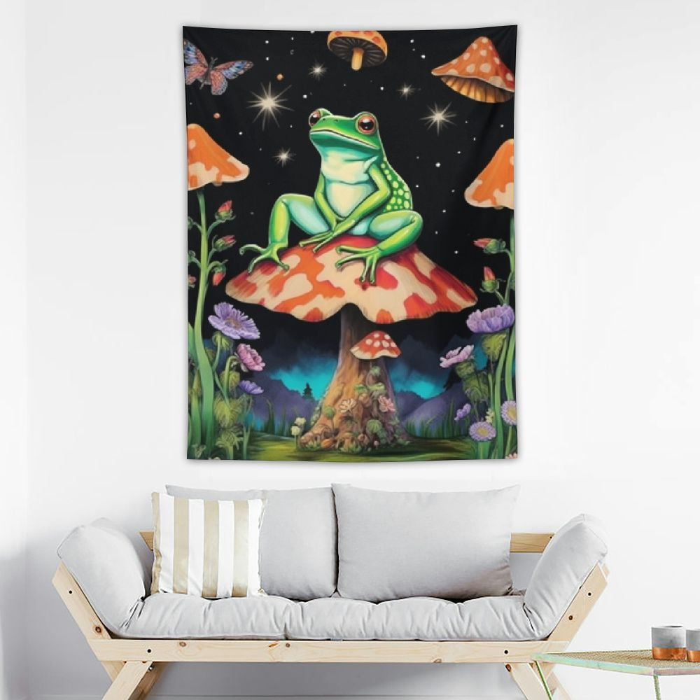 ONETECH Moon Phase Tapestry Mushroom Frog Butterfly Vertical Tapestries ...