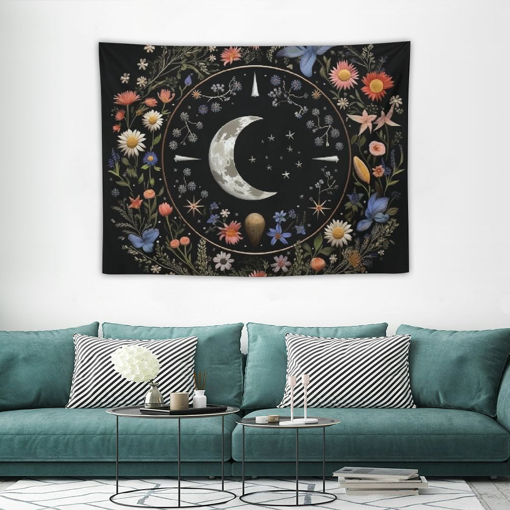 ONETECH Moon Tapestry Plant Tapestry Boho Tapestry for Bedroom ...