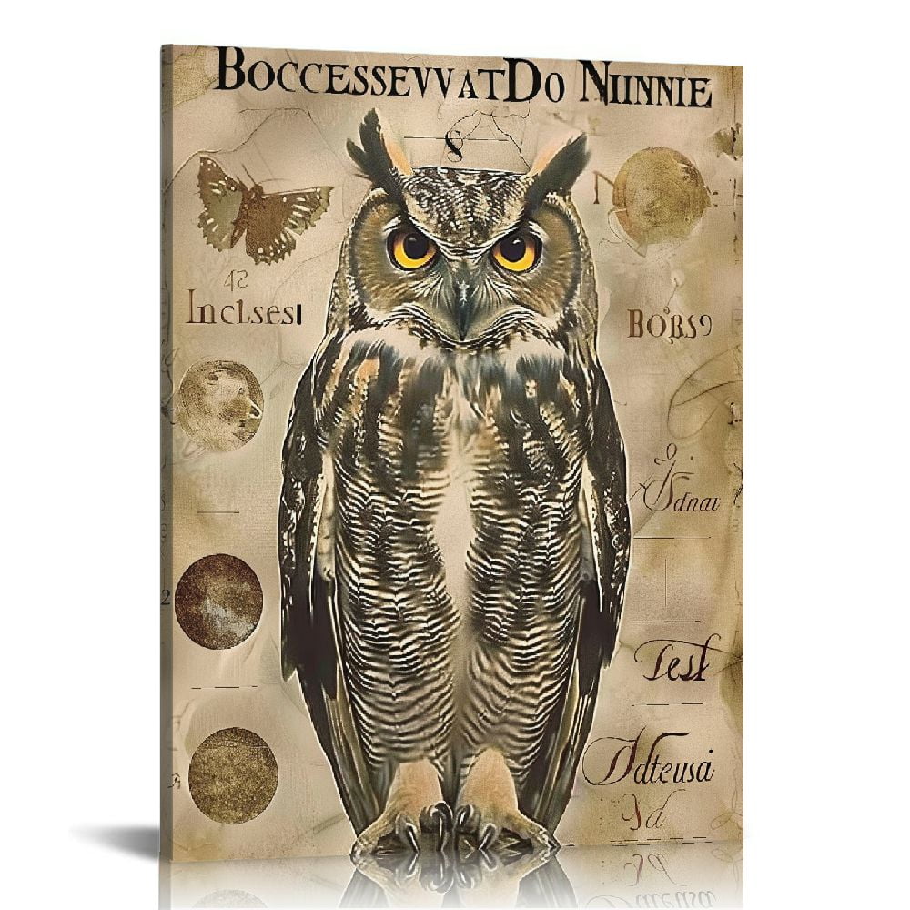 ONETECH Motivational Owl Canvas Wall Art Christian Owl Pictures Wall ...
