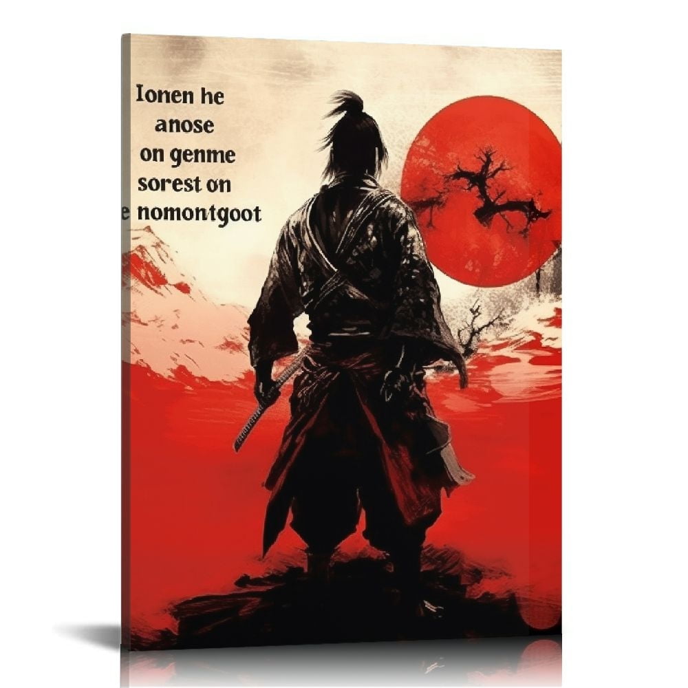 ONETECH Motivational Wall Art, Japanese Armored Samurai I Choose to ...