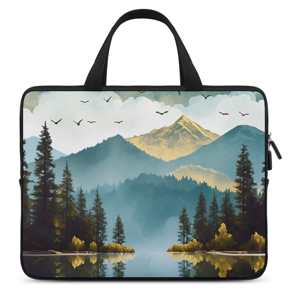 ONETECH Mountain Lake Trees Laptop Bag Diving Fabric Soft Carrying ...