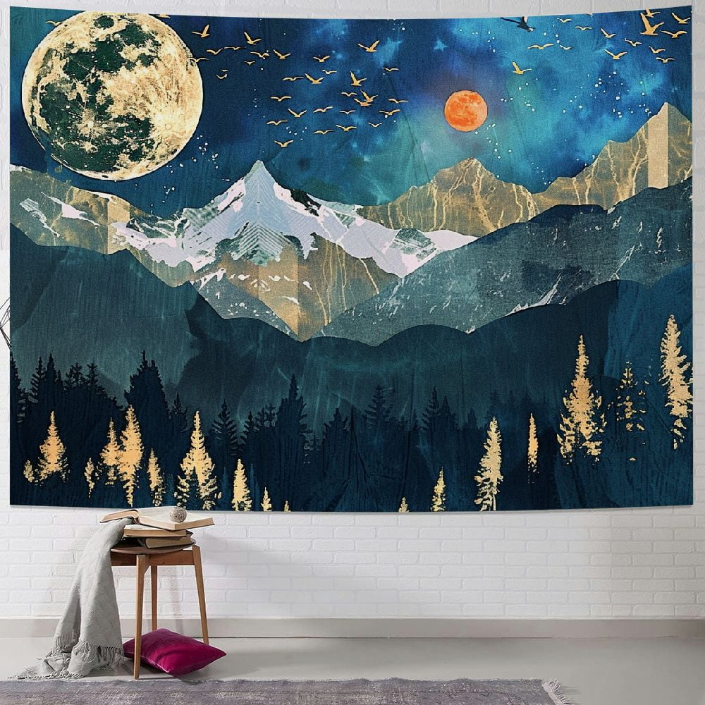FUMJ Mountain Tapestry Nature Forest Tapestry for Bedroom Aesthetic ...