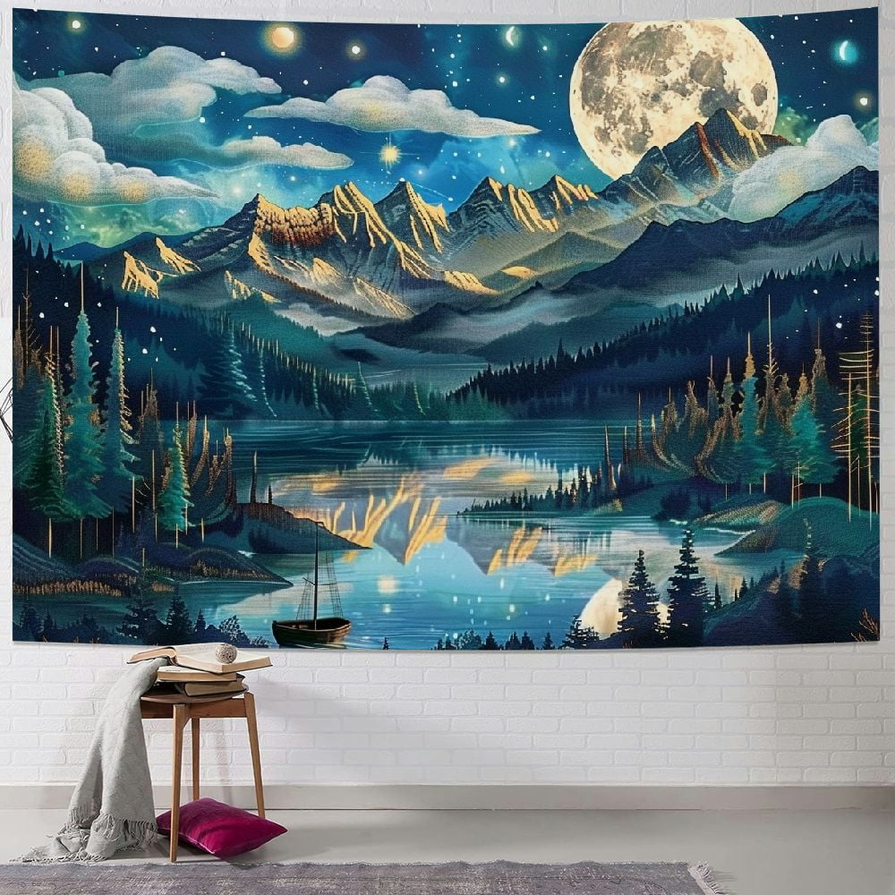 FUMJ Mountain Tapestry Nature Forest Tree Tapestries for Bedroom ...