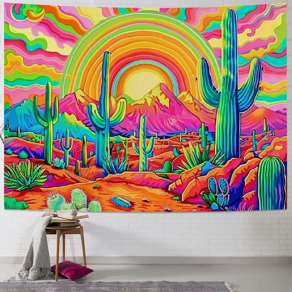 ONETECH Mountain Tapestry Sun Tapestry Desert Cactus Tapestry Nature ...