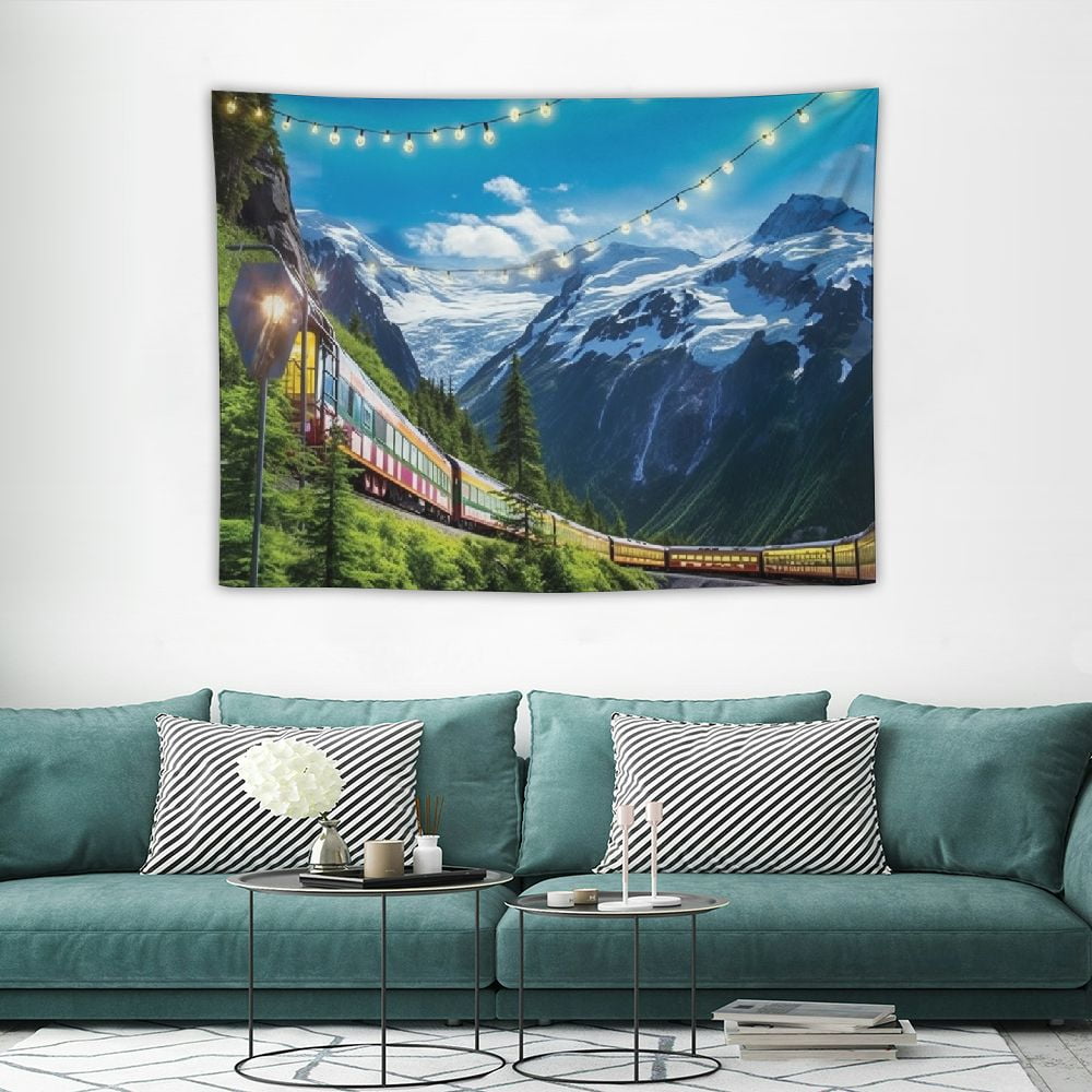 ONETECH Mountain Tapestry Train and Yukon Railway Tapestry Wall ...