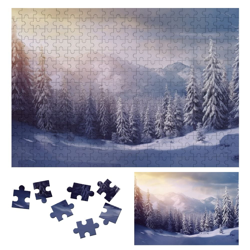ONETECH Mountain Trees Winter Wooden Jigsaw Puzzle for Adults and Kids ...